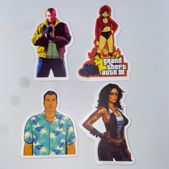 gta | Art | 4x Lot Of Gta 3 4 Animated Series Exclusive Stickers 5 ...